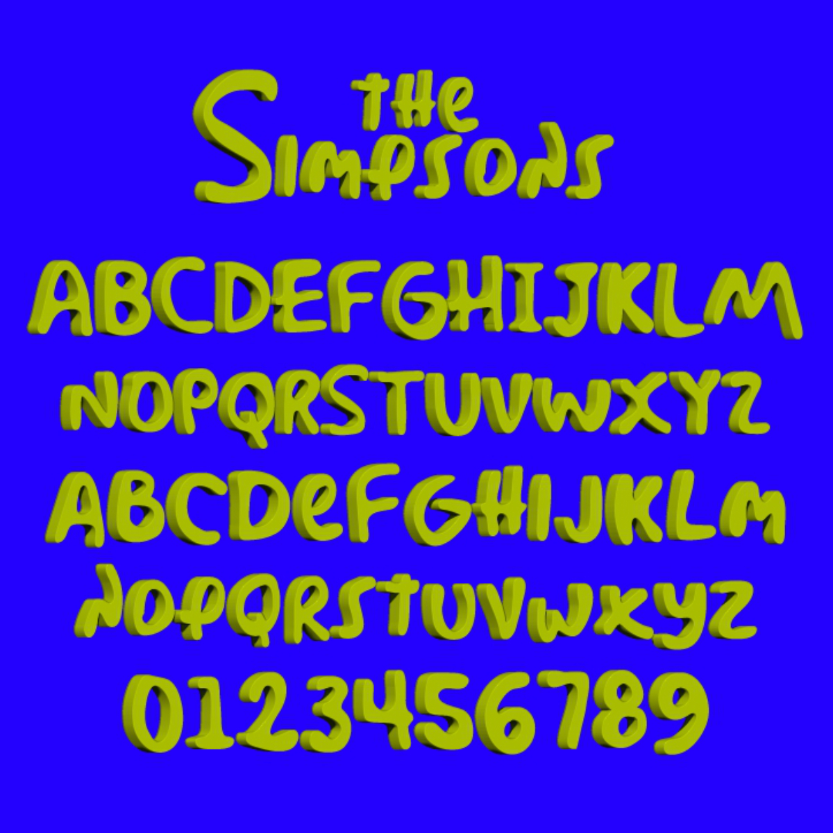 Archivo 3D Letters font the Simpsons 🔢 ・Diseño de impresión en 3D para ...