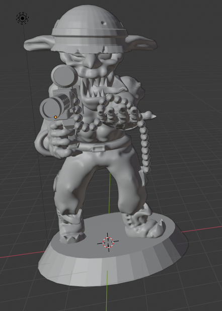 👺 Goblin, Gobbo, Gretchin, Grot MG 5 holding Bulletchain・Free STL File for ・Cults