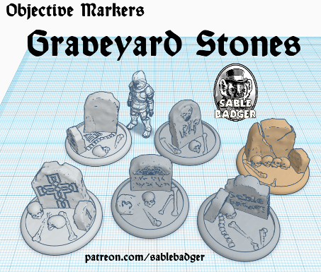 🎲 Objective Markers - Gravestones for Fantasy games・Free STL File for ...