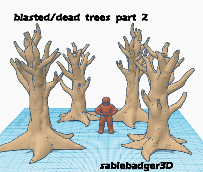 🎲 Fantasy - Blasted Trees・Free STL File for ・Cults