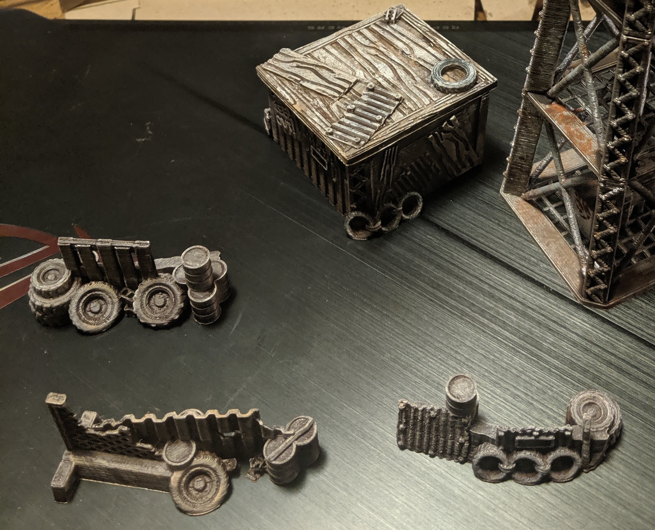 🎲 Gaslands - Junk barricades and shack・Free STL File for ・Cults