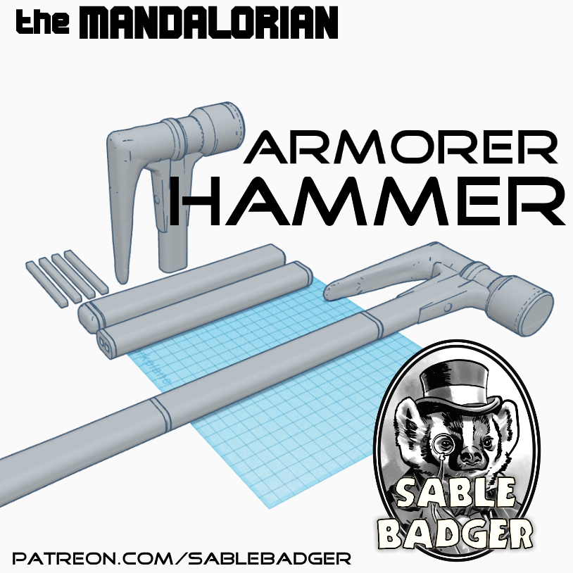 🔨 The Mandalorian - The Armorer - Hammer Prop・Free STL File for ・Cults