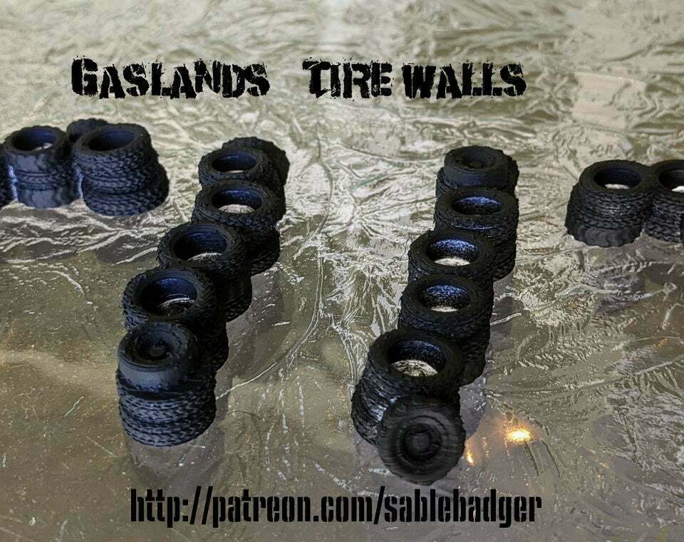 🚗 Gaslands - Tire Walls・Free STL File for ・Cults