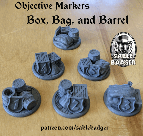 📦 Objective Markers - Fantasy - Box, Bag and Barrel・Free STL File for ...
