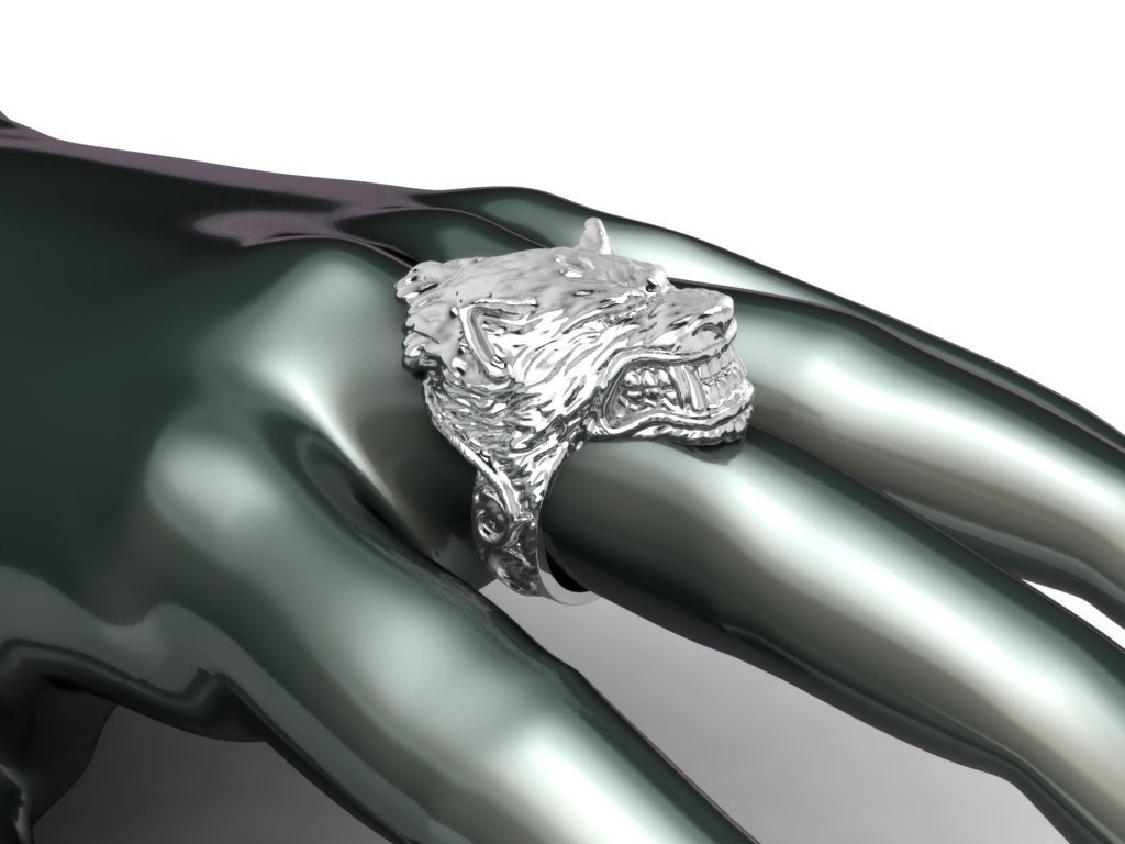 🐺 Mens Wolf Ring 3D print model・ STL File for ・Cults
