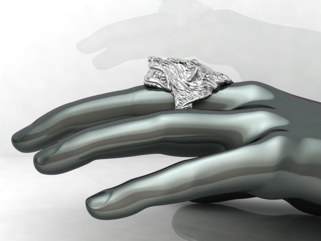🐺 Mens Wolf Ring 3D print model・ STL File for ・Cults