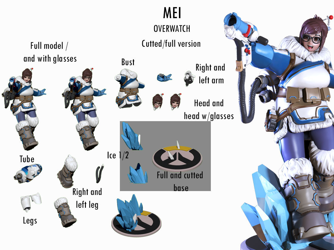 👧 Mei - Overwatch・ 3D File for ・Cults