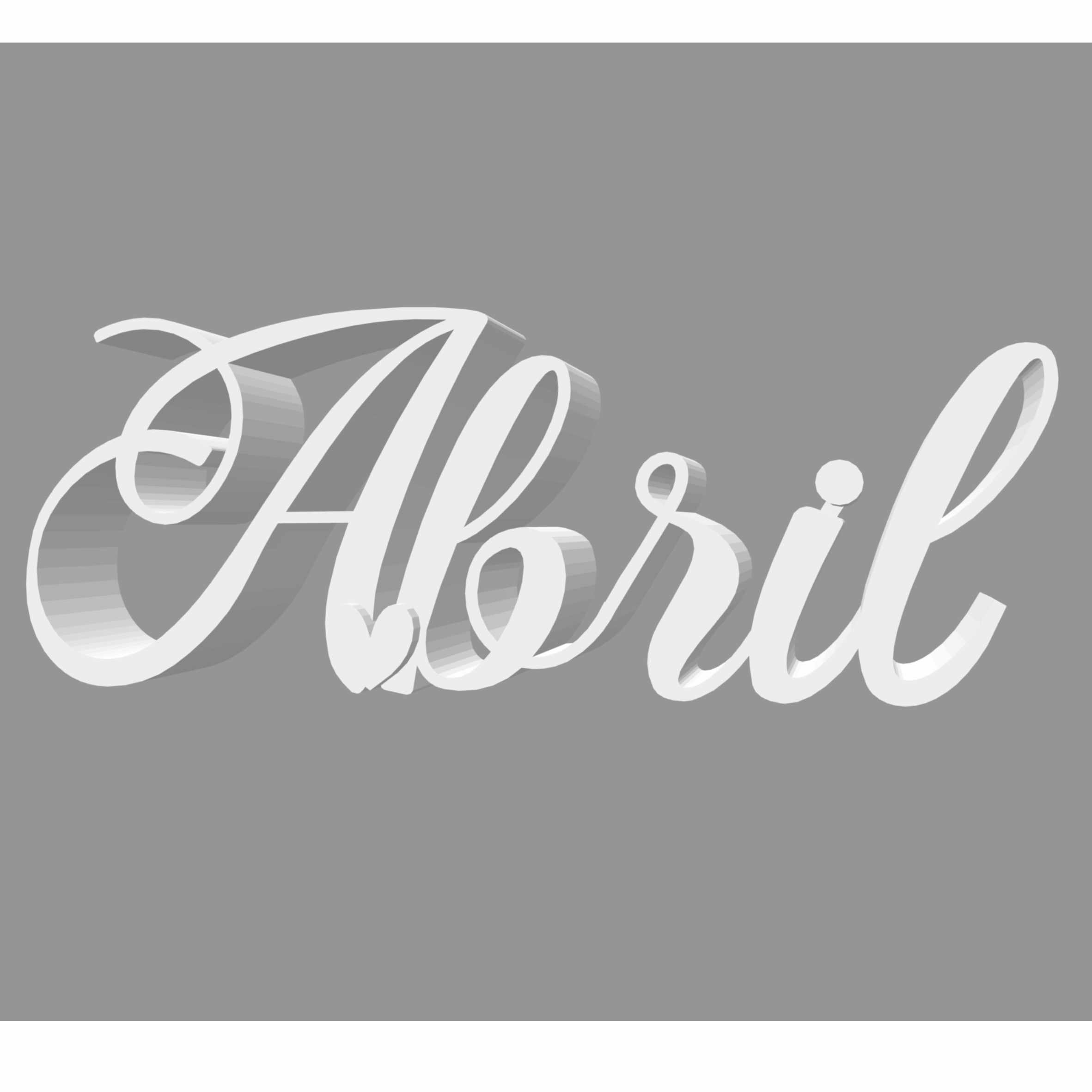 Archivo STL Nombre Abril 👗 ・Modelo imprimible en 3D para descargar・Cults