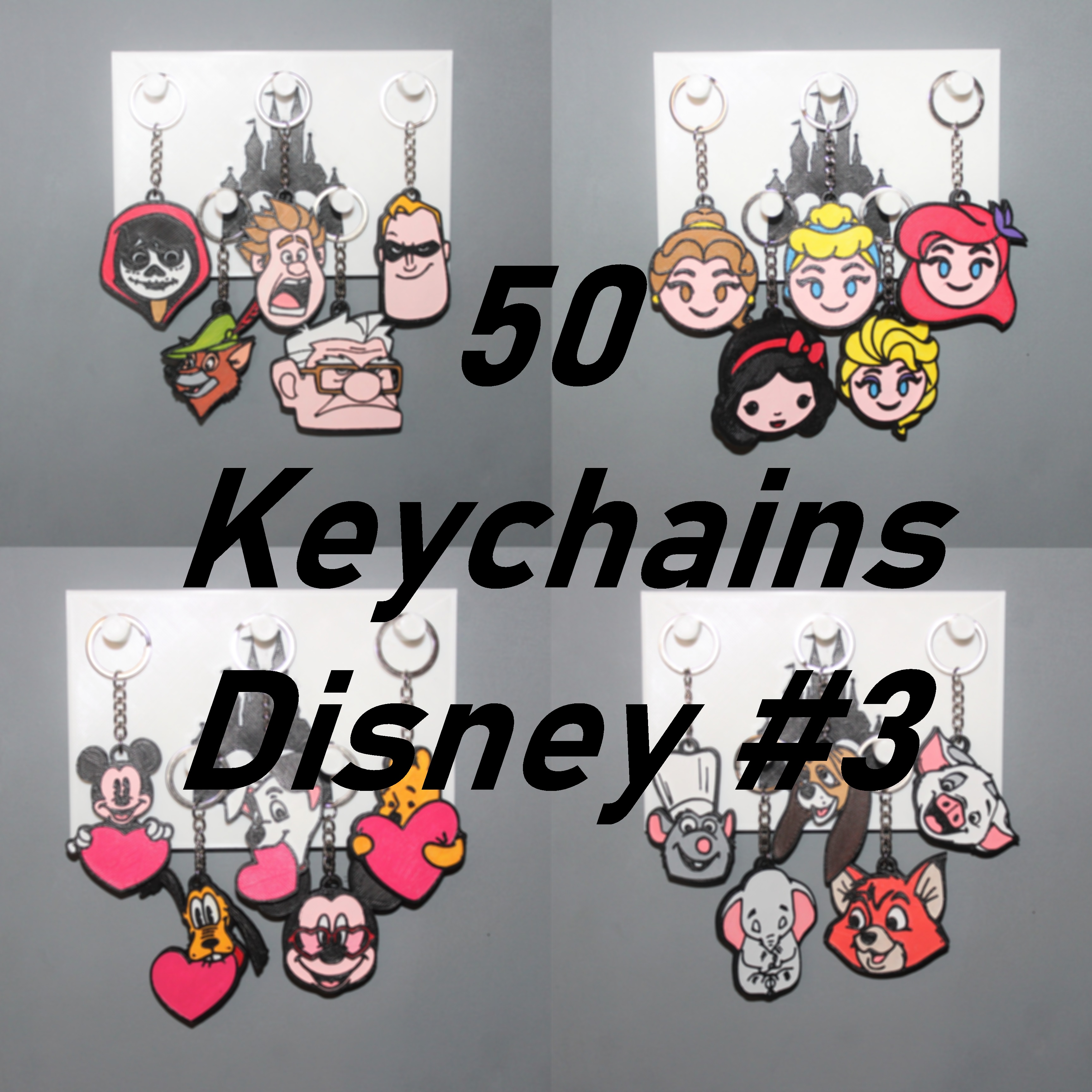 🗝️ 50 Disney Keychains #3・ 3D File for 3D printing・Cults