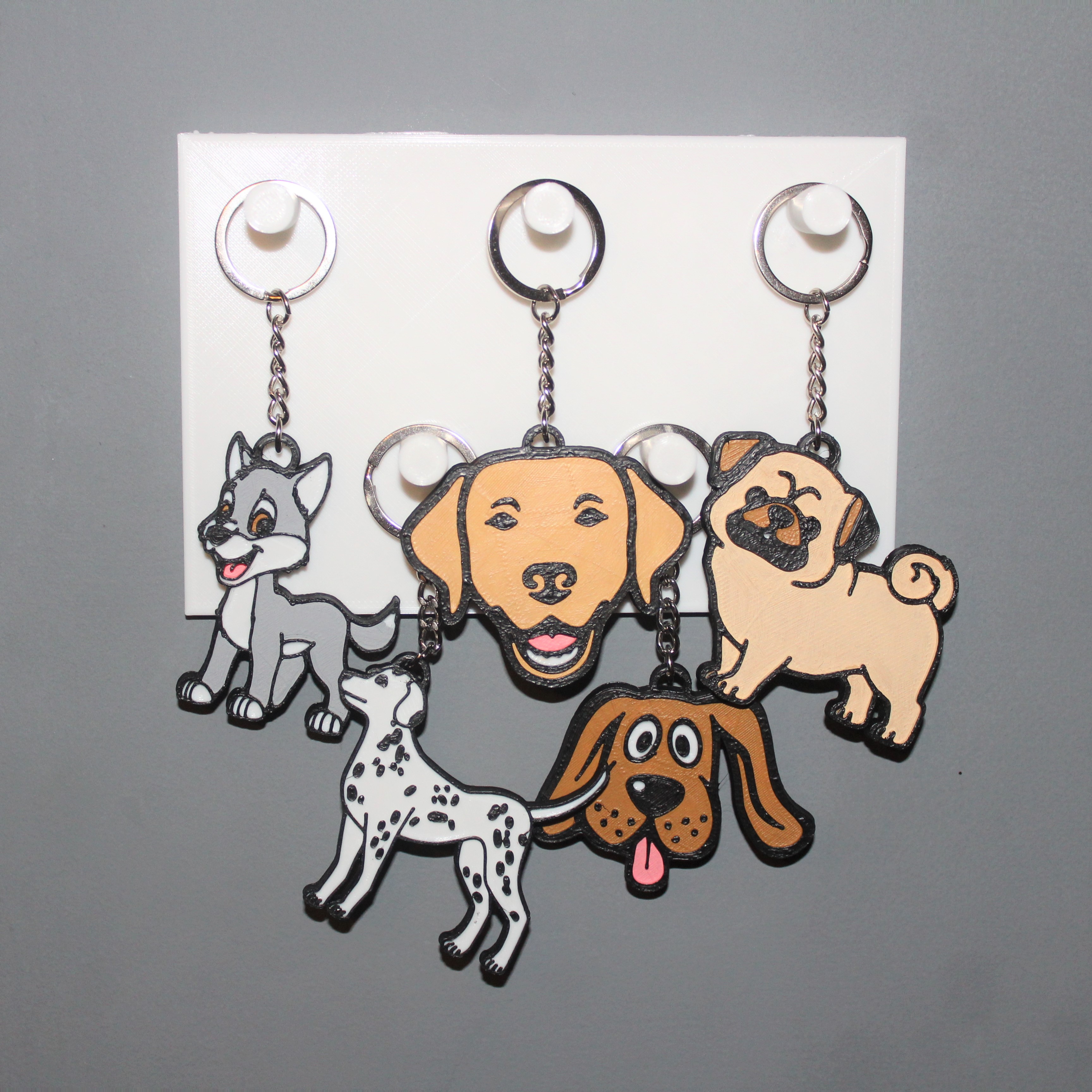 STL file 5 Keychain Dog 🗝️ ・3D printer model to download・Cults
