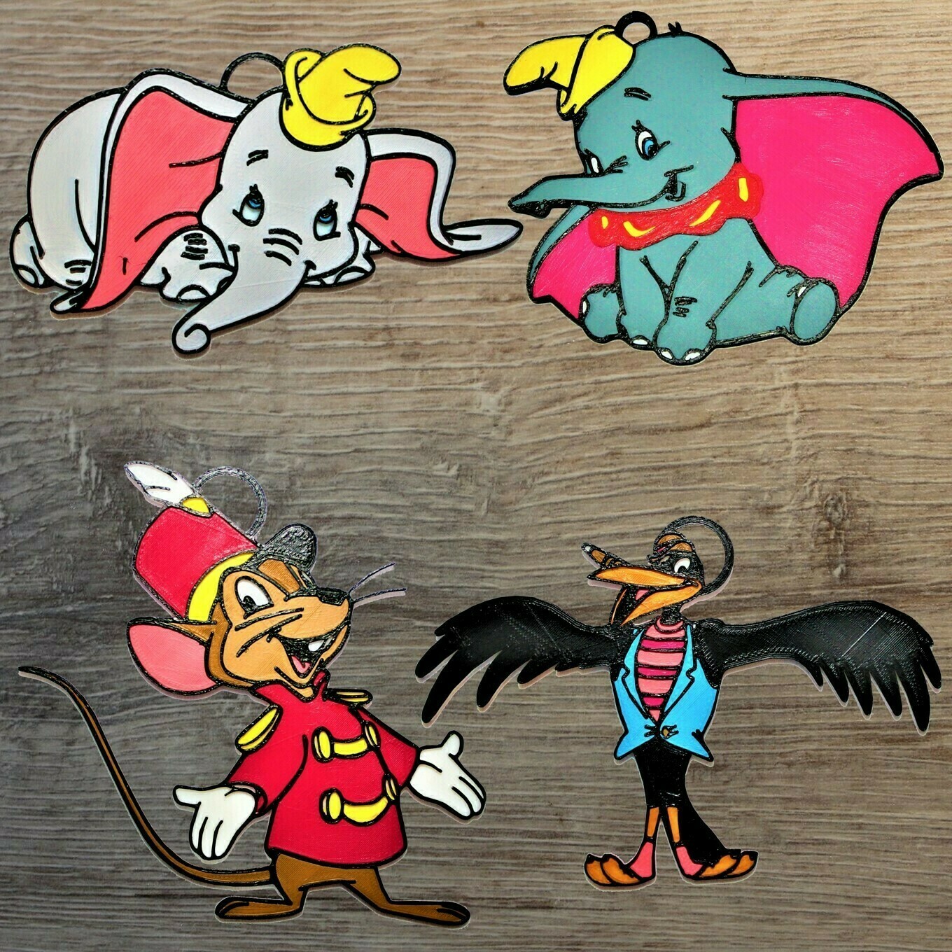 🎄 Set of 4 Disney Dumbo Ornaments・ STL File for 3D printing・Cults