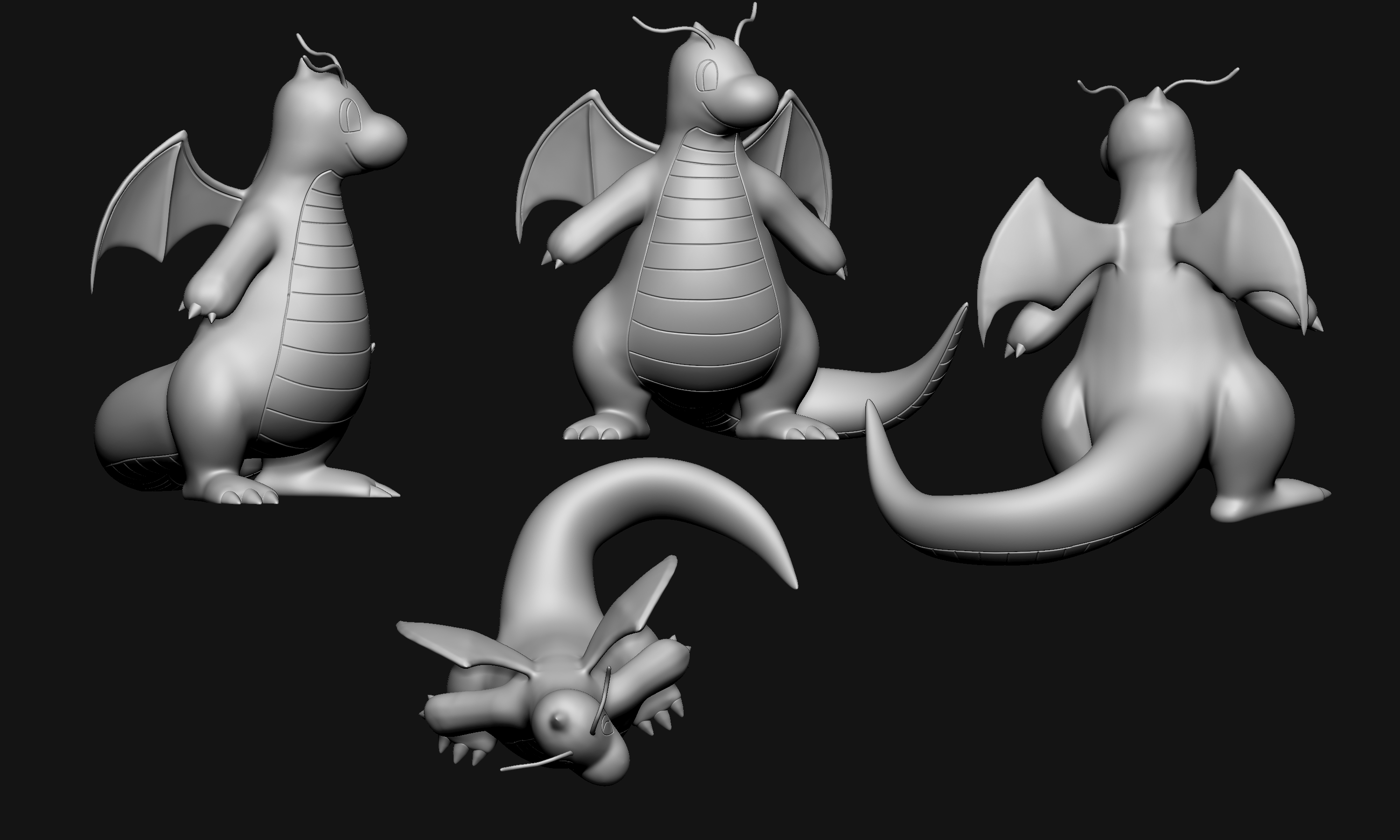 STL file Pokemon - Dratini, Dragonair and Dragonite 🐉・3D printing ...