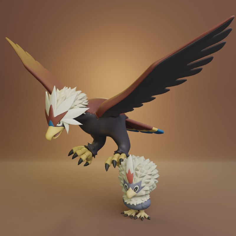 STL file Pokemon - Rufflet and Braviary 🐉 ・3D printing idea to download ...