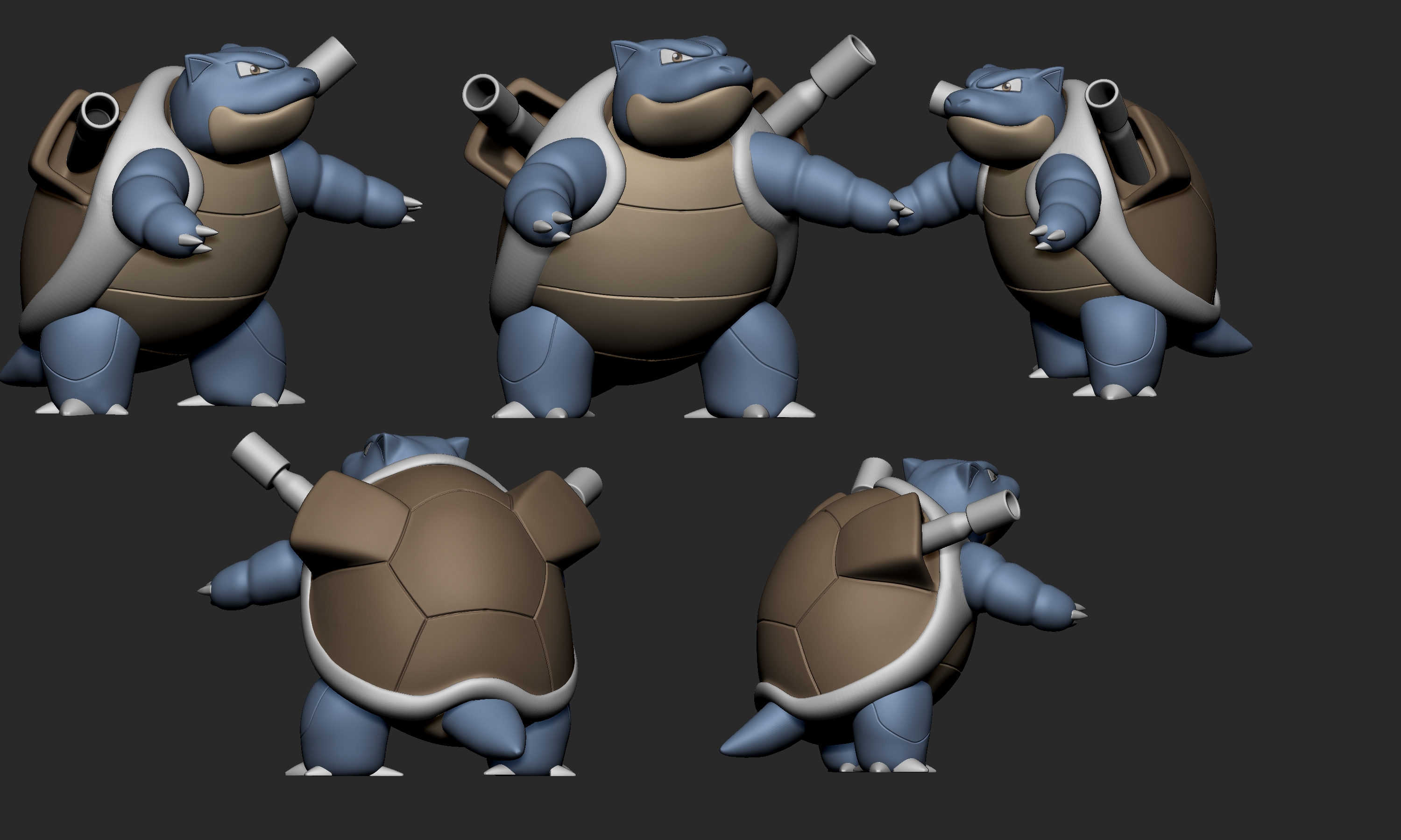 STL file Pokemon - Blastoise with 3 different poses 🐉 ・3D print model ...