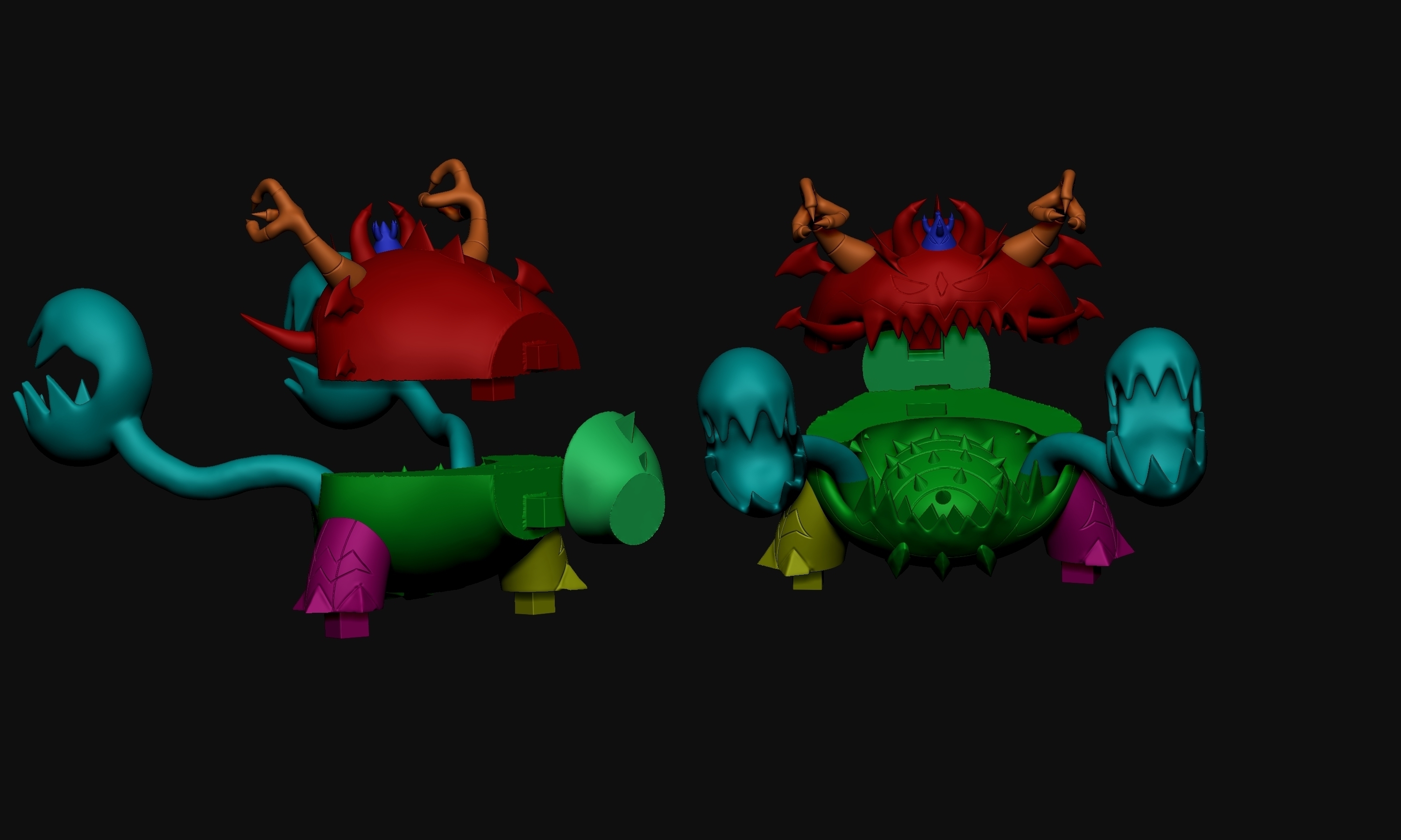 Archivo OBJ Pokemon - Guzzlord(con cortes y en conjunto) 🐉 ・Modelo de ...