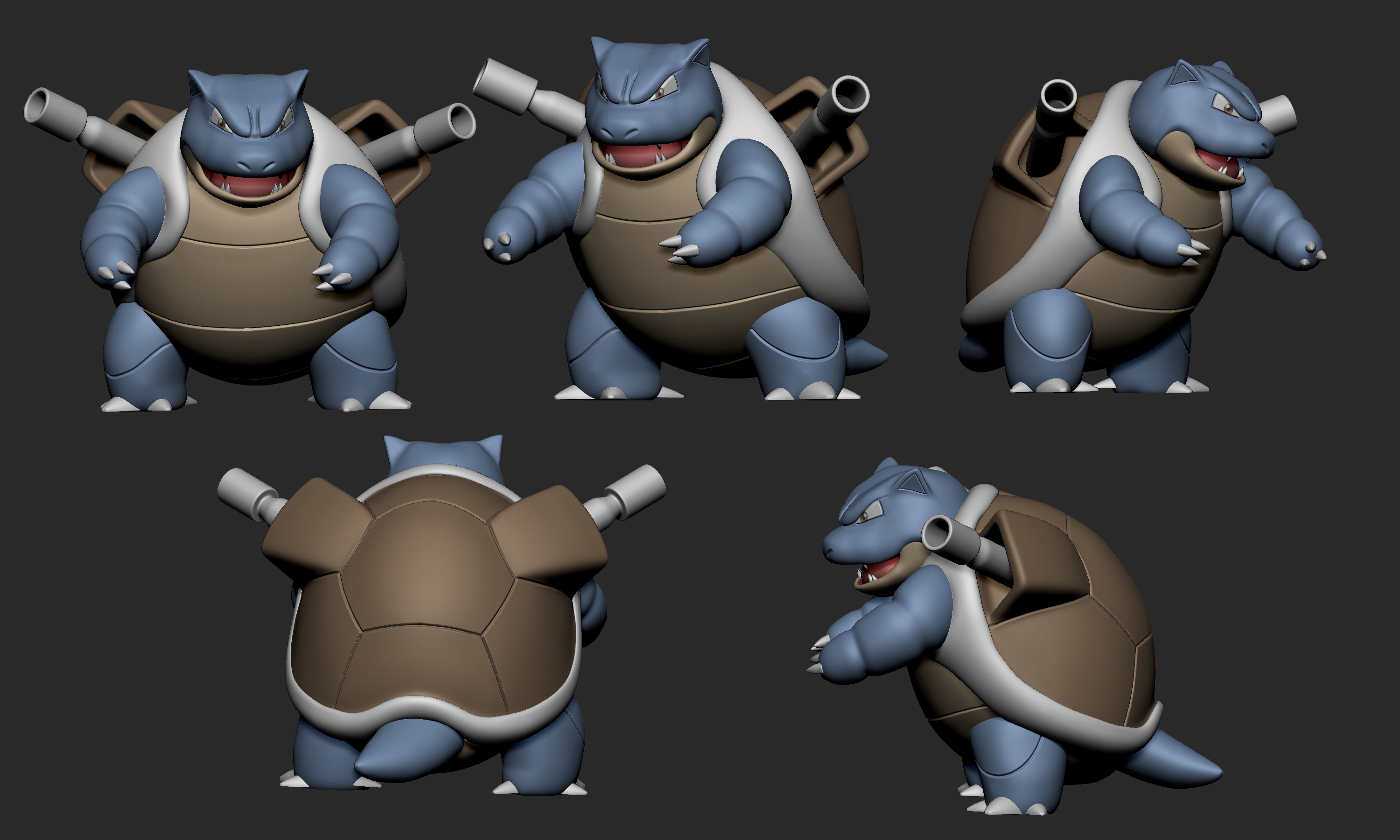 STL file Pokemon - Blastoise with 3 different poses 🐉 ・3D print model ...