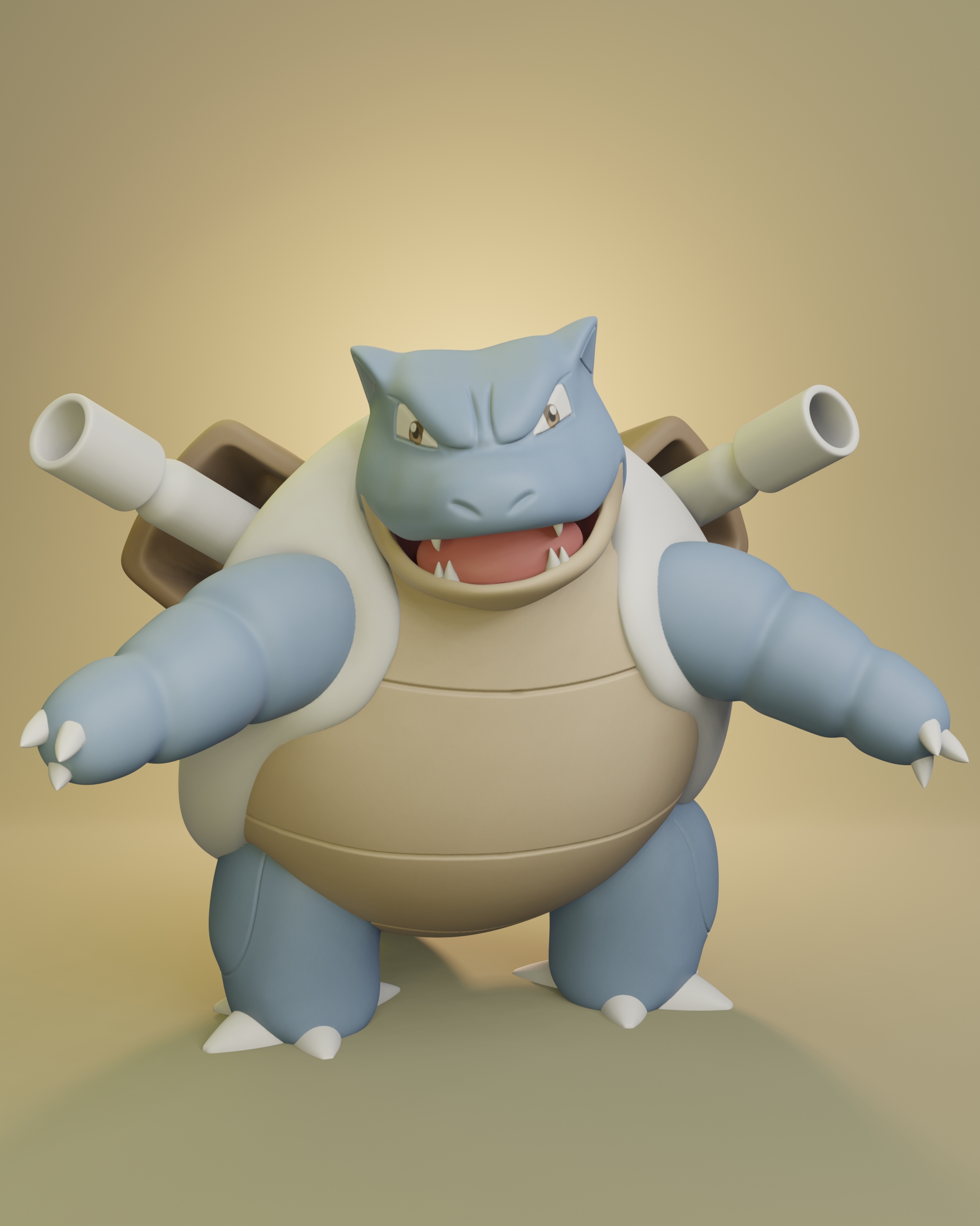 STL file Pokemon - Blastoise with 3 different poses 🐉 ・3D print model ...