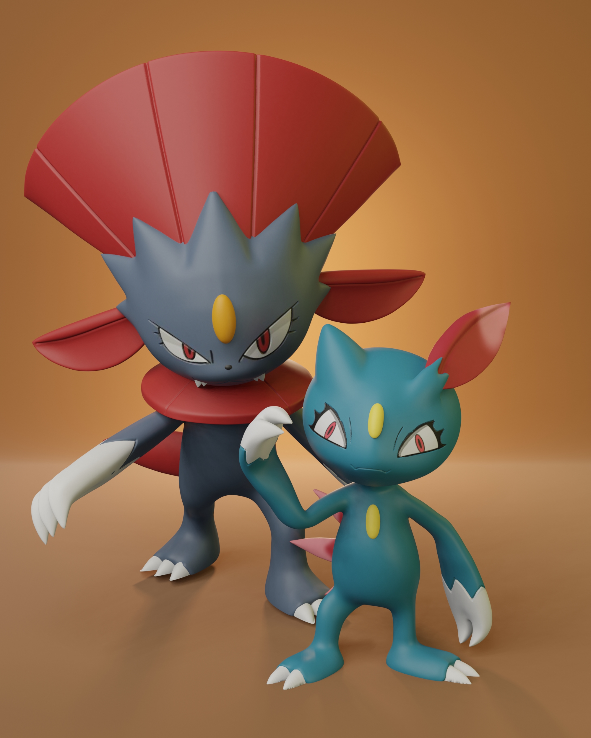 Archivo STL Pokemon - Sneasel y Weavile con 2 poses diferentes 🐉 ...