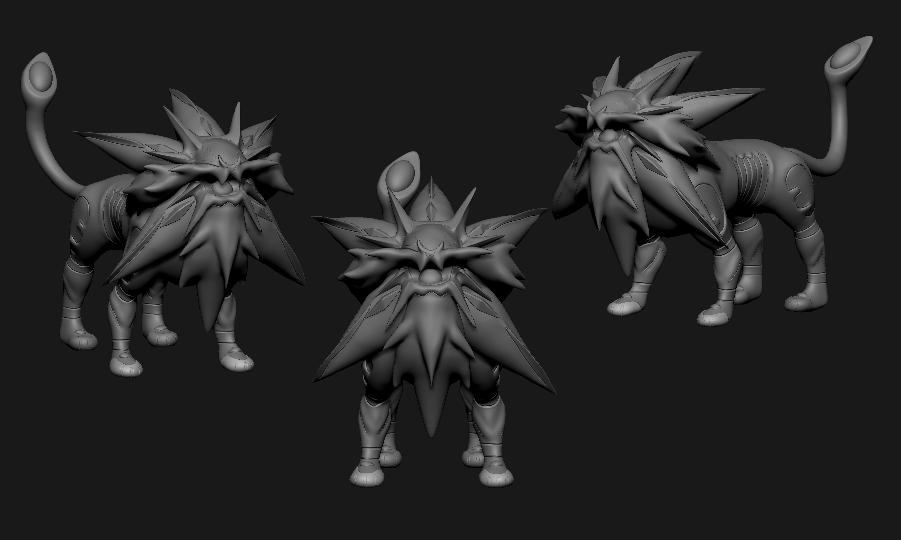 🐉 Pokemon - Solgaleo(with cuts and as a whole)・ OBJ File for ・Cults