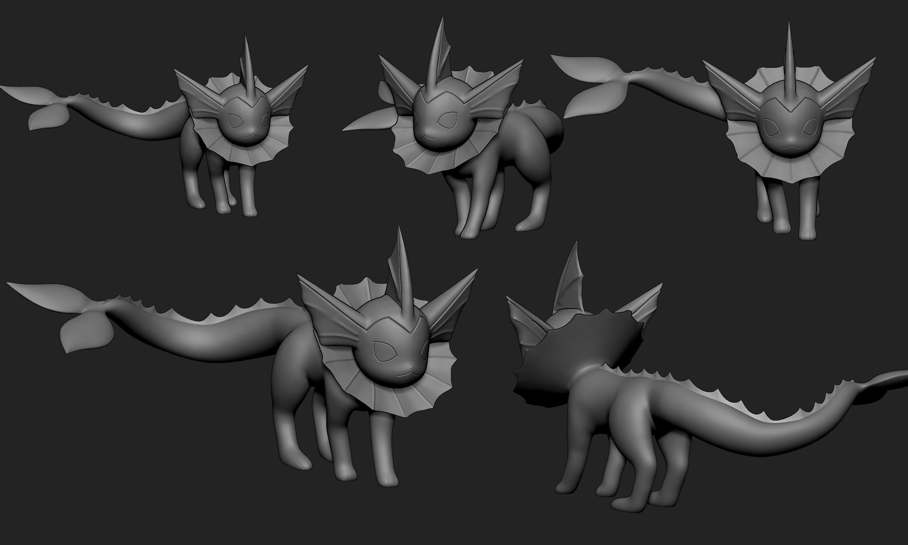 🐉 Pokemon - Vaporeon・ OBJ File for ・Cults