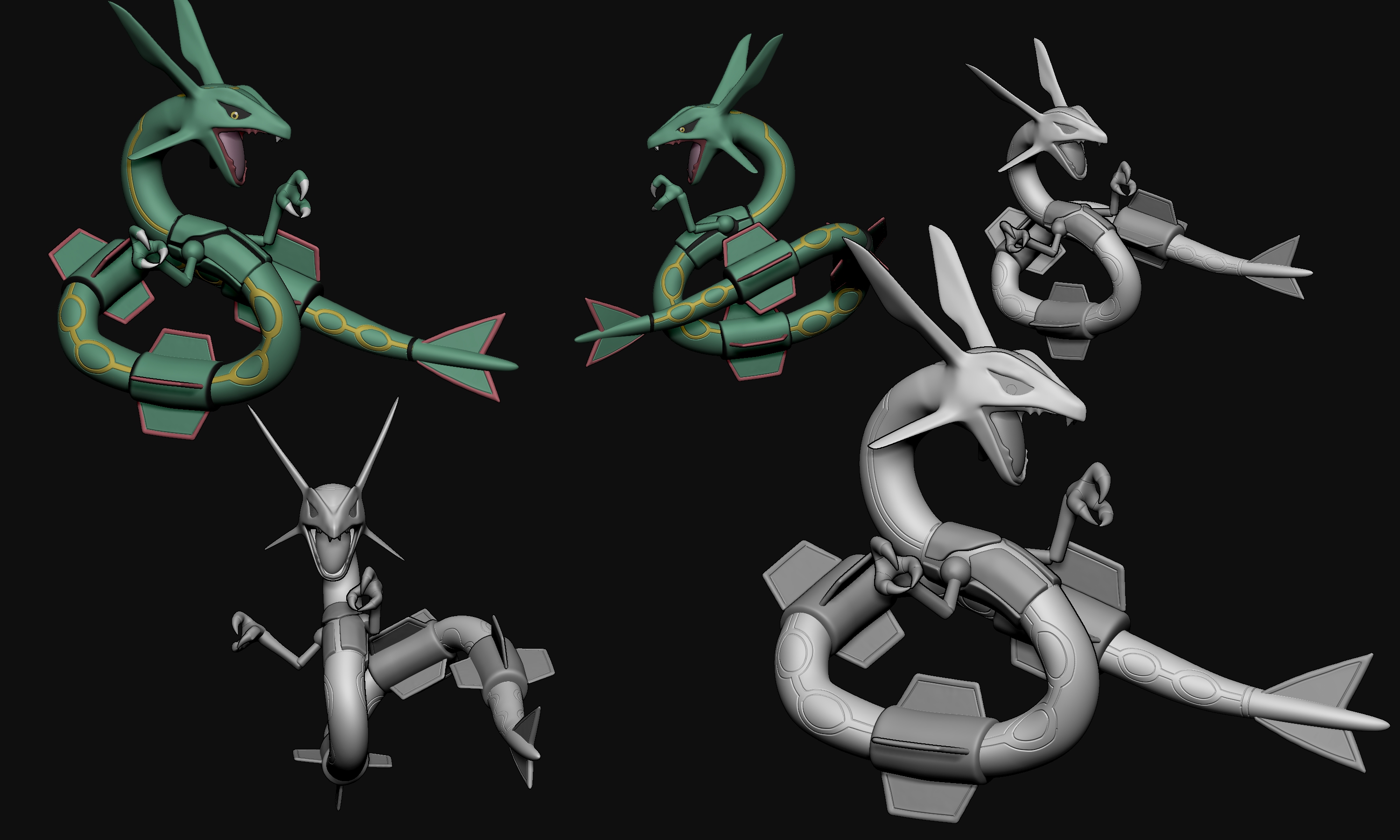 🐉 Pokemon - Rayquaza・ OBJ File for ・Cults