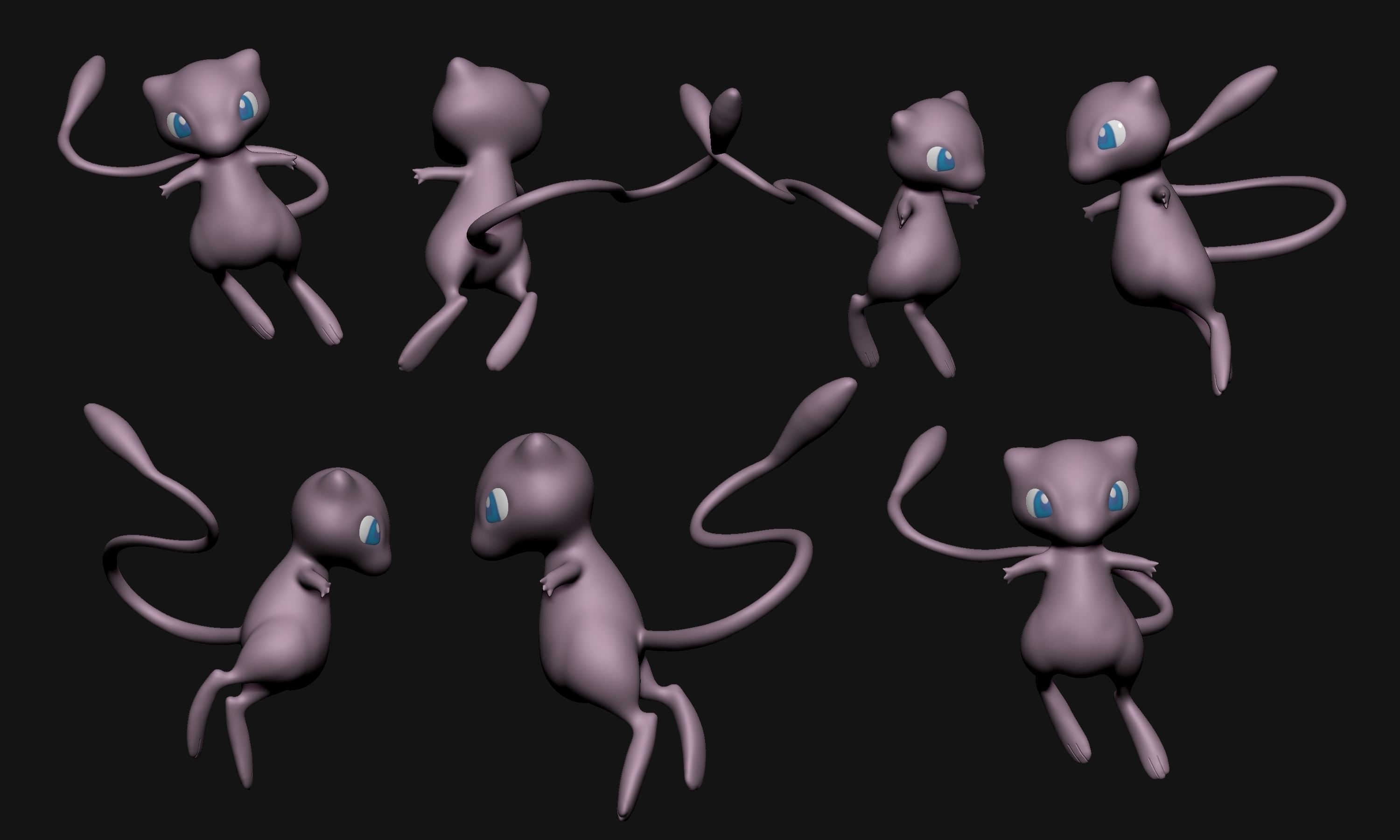 Fichier OBJ Pokemon - Mew (avec les coupes et dans son ensemble) 🐉 ...