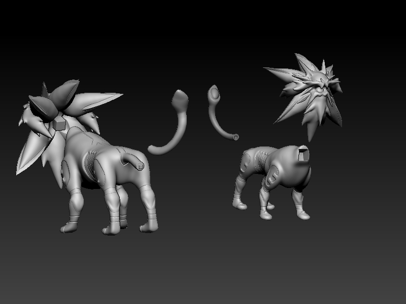 🐉 Pokemon - Solgaleo(with cuts and as a whole)・ OBJ File for ・Cults