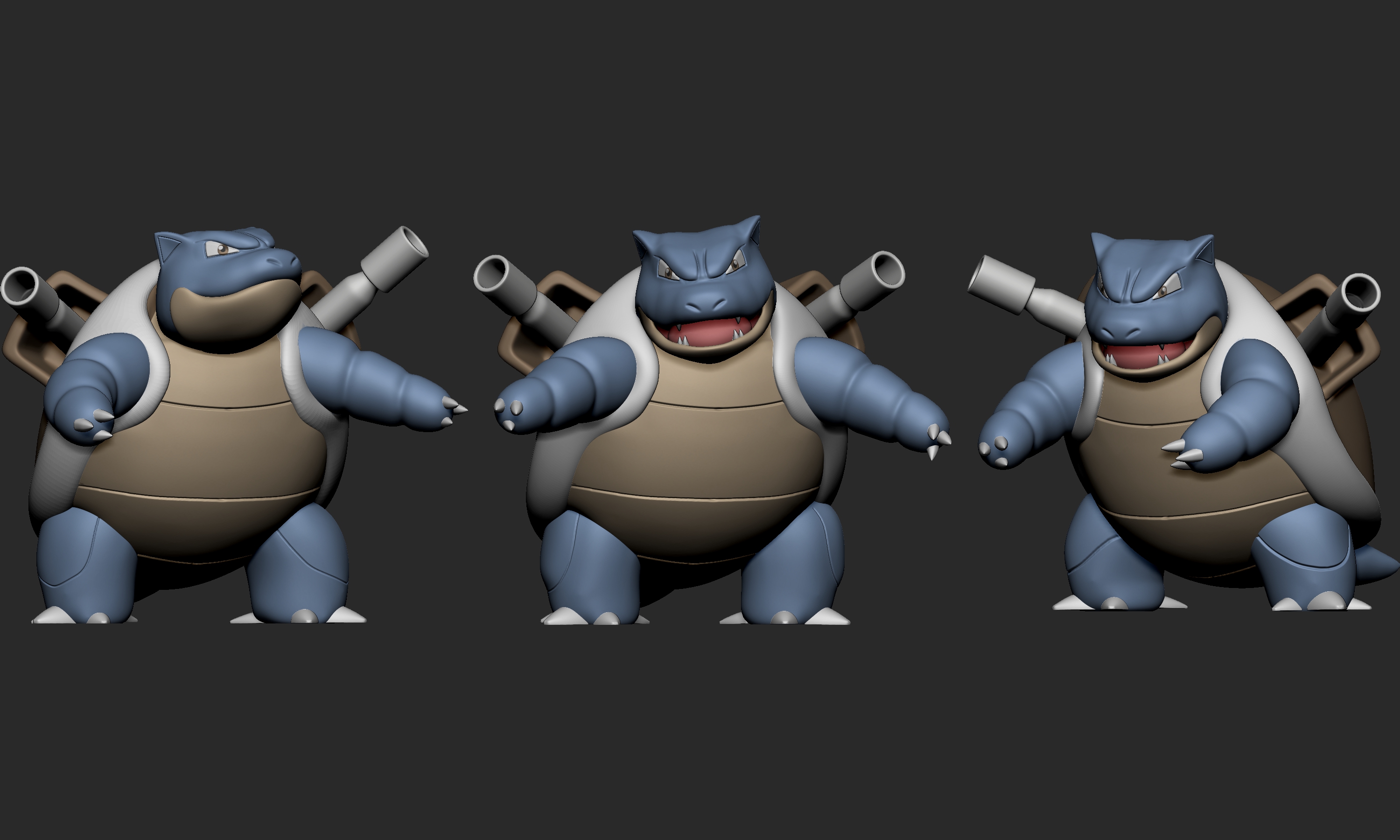 STL file Pokemon - Blastoise with 3 different poses 🐉 ・3D print model ...