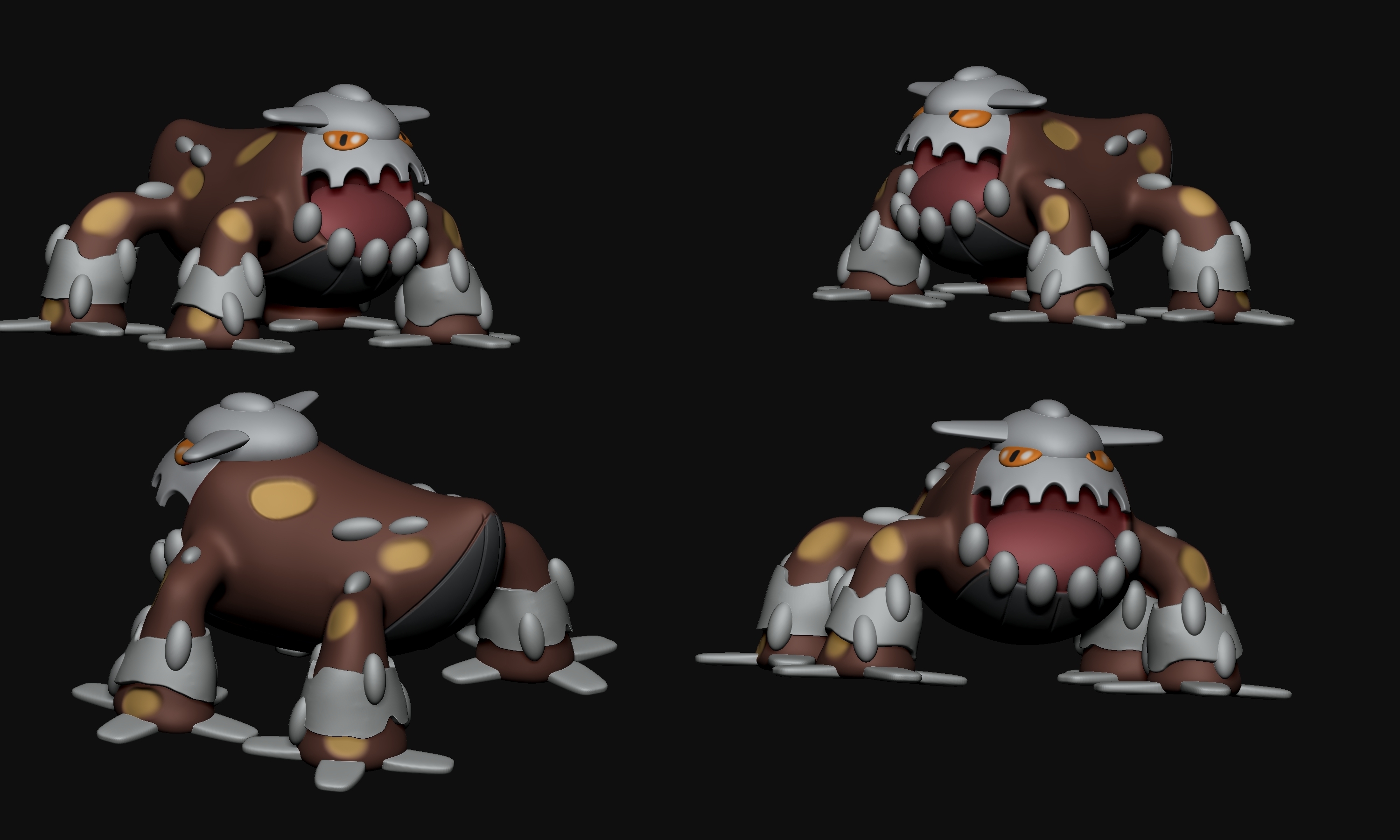 🐉 Pokemon - Heatran(with cuts and as a whole)・ OBJ File for ・Cults