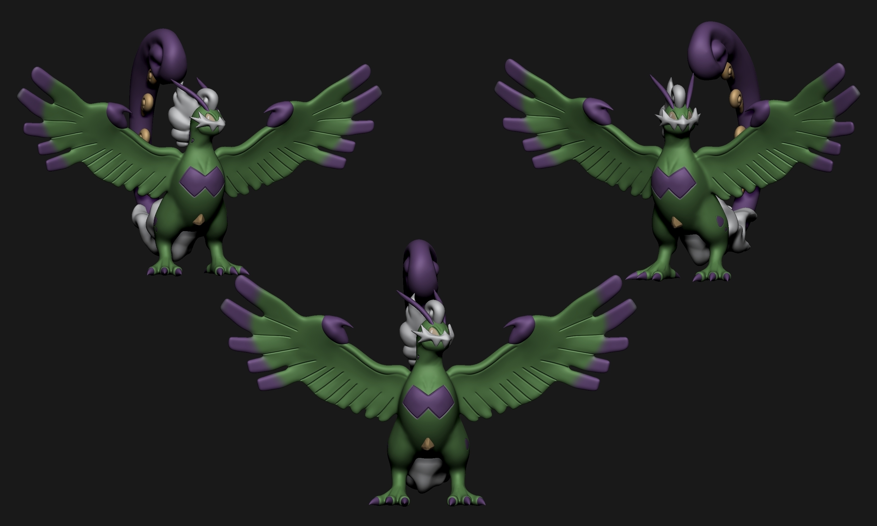 OBJ file Pokemon - Tornadus Therian(with cuts and as a whole) 🐉 ・3D ...