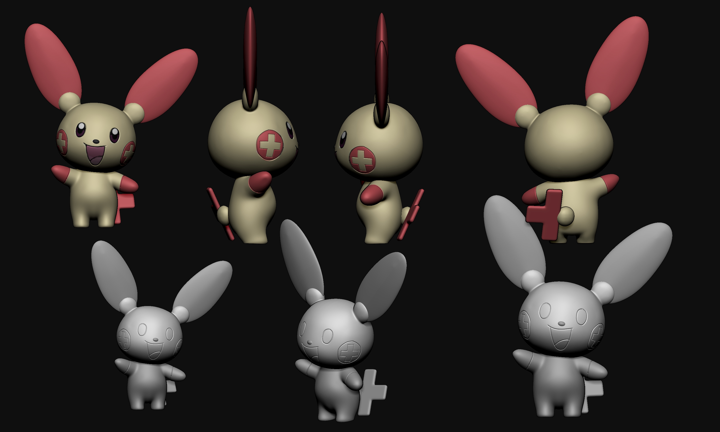 STL file Pokemon - Plusle and Minun 🐉 ・3D printer design to download・Cults