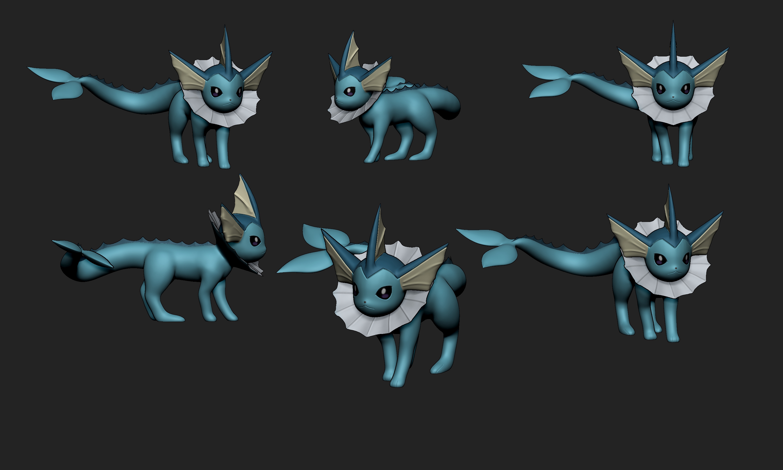 🐉 Pokemon - Vaporeon・ OBJ File for ・Cults
