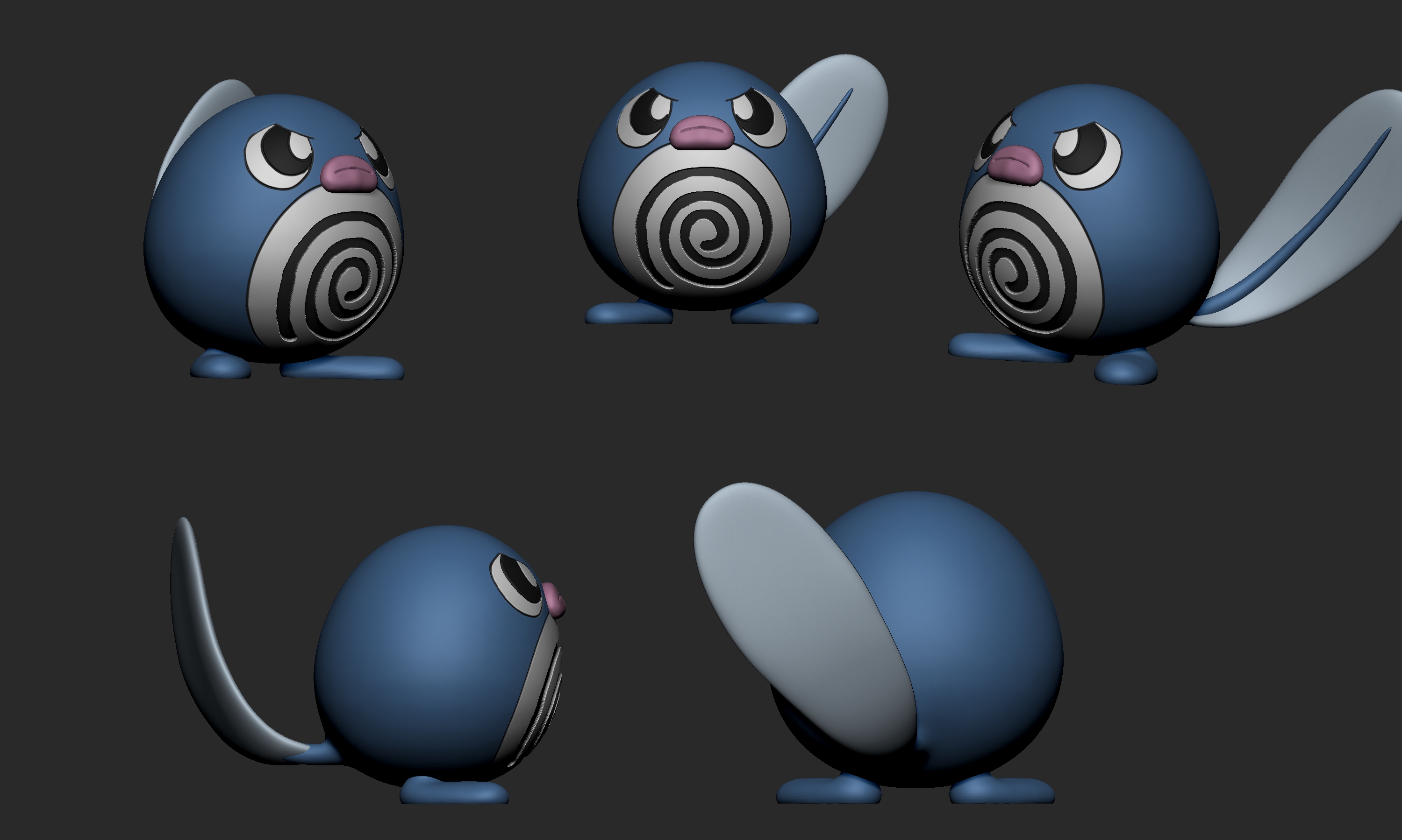 🐉 Pokemon - Poliwag, Poliwhirl and Poliwrath with 2 poses each・ STL ...