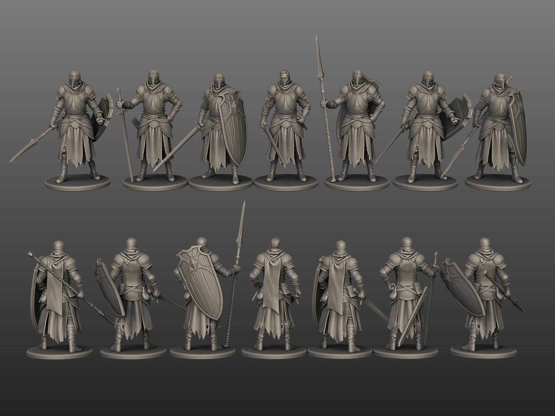 💂 Medival Knights・ 3D File for ・Cults