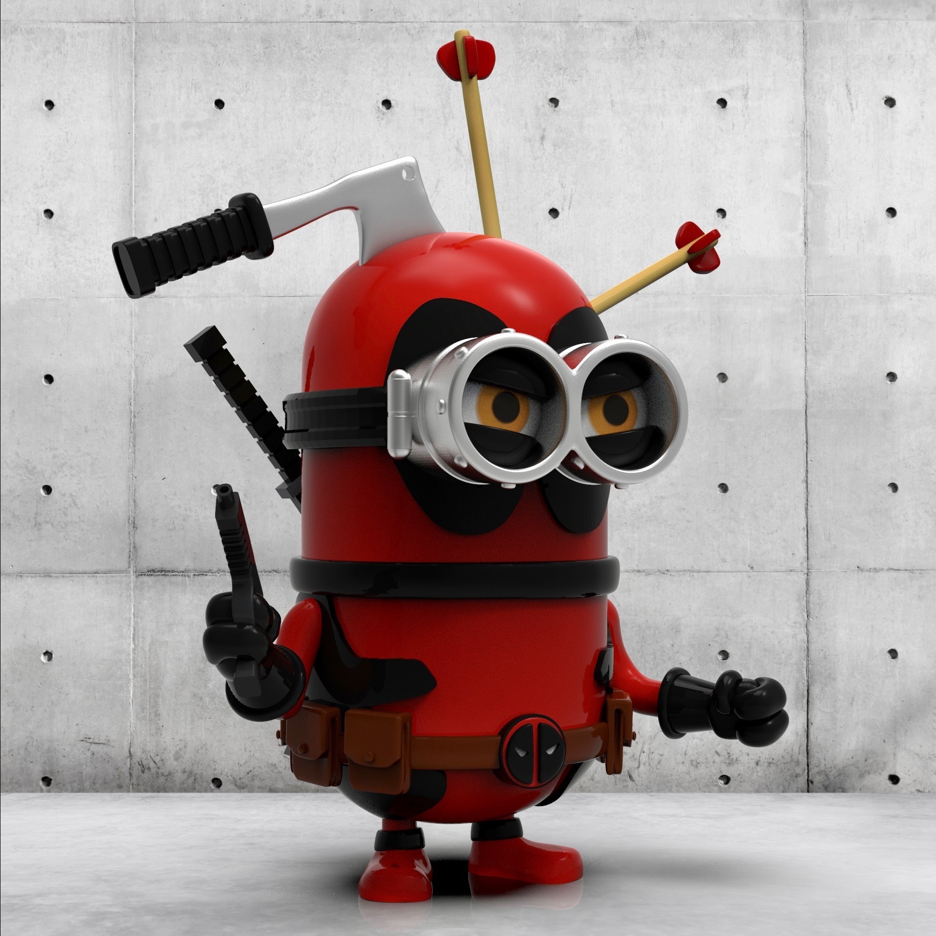 3D file Deadpool Minion STL 👹 ・3D printing model to download・Cults