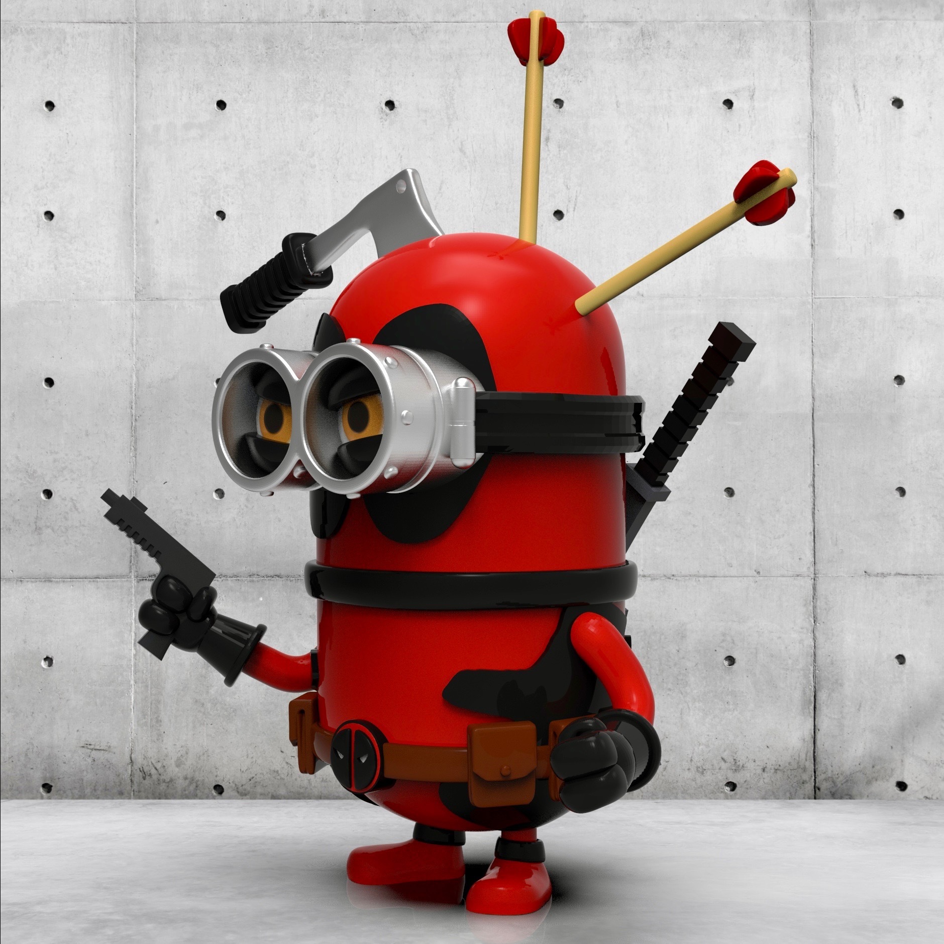 3D file Deadpool Minion STL 👹 ・3D printing model to download・Cults