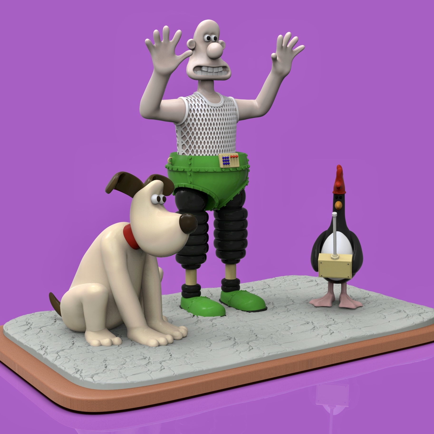 🐧 Wallace and Gromit The Wrong Trousers STL・ 3D File for ・Cults
