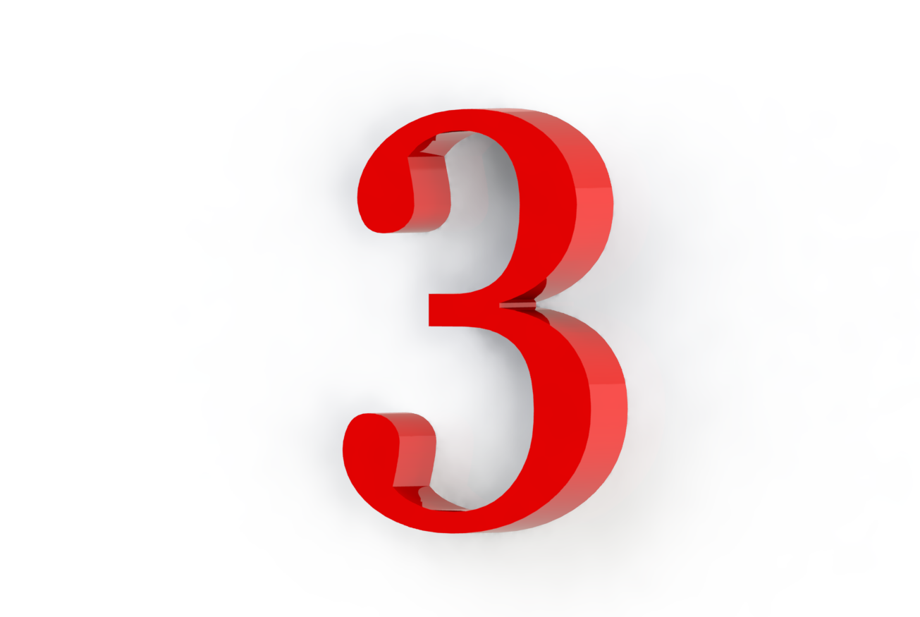 🎨 Number 3 for decoration・Free STL File for ・Cults