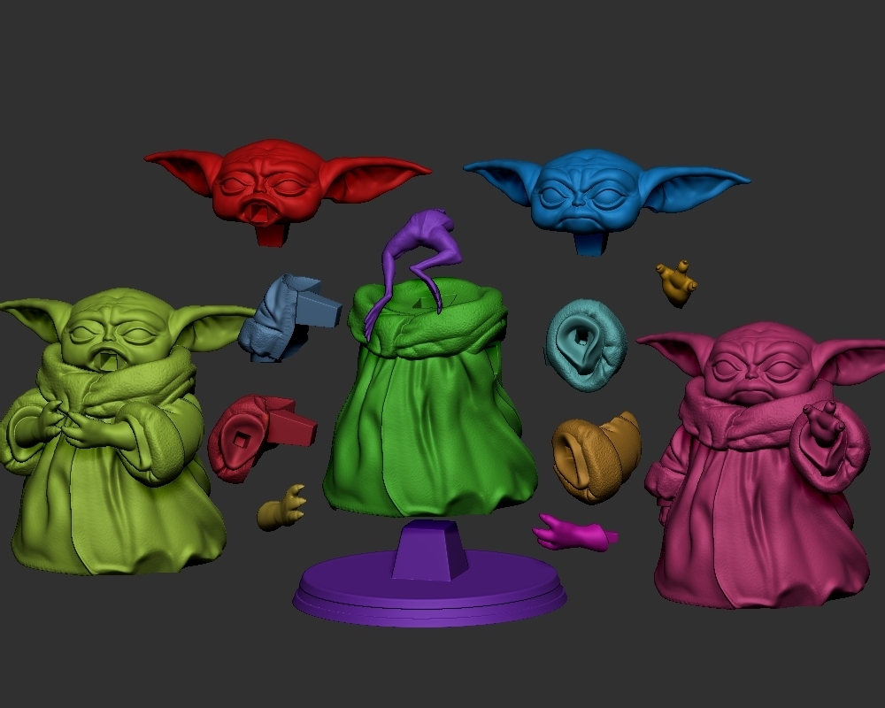 3D file Baby Yoda Set 👶 ・3D print design to download・Cults