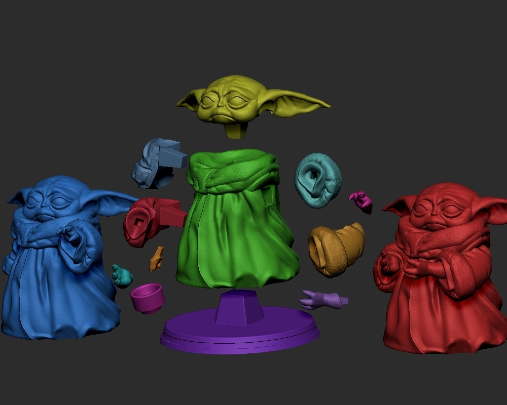 3D file Baby Yoda Set 👶 ・3D print design to download・Cults