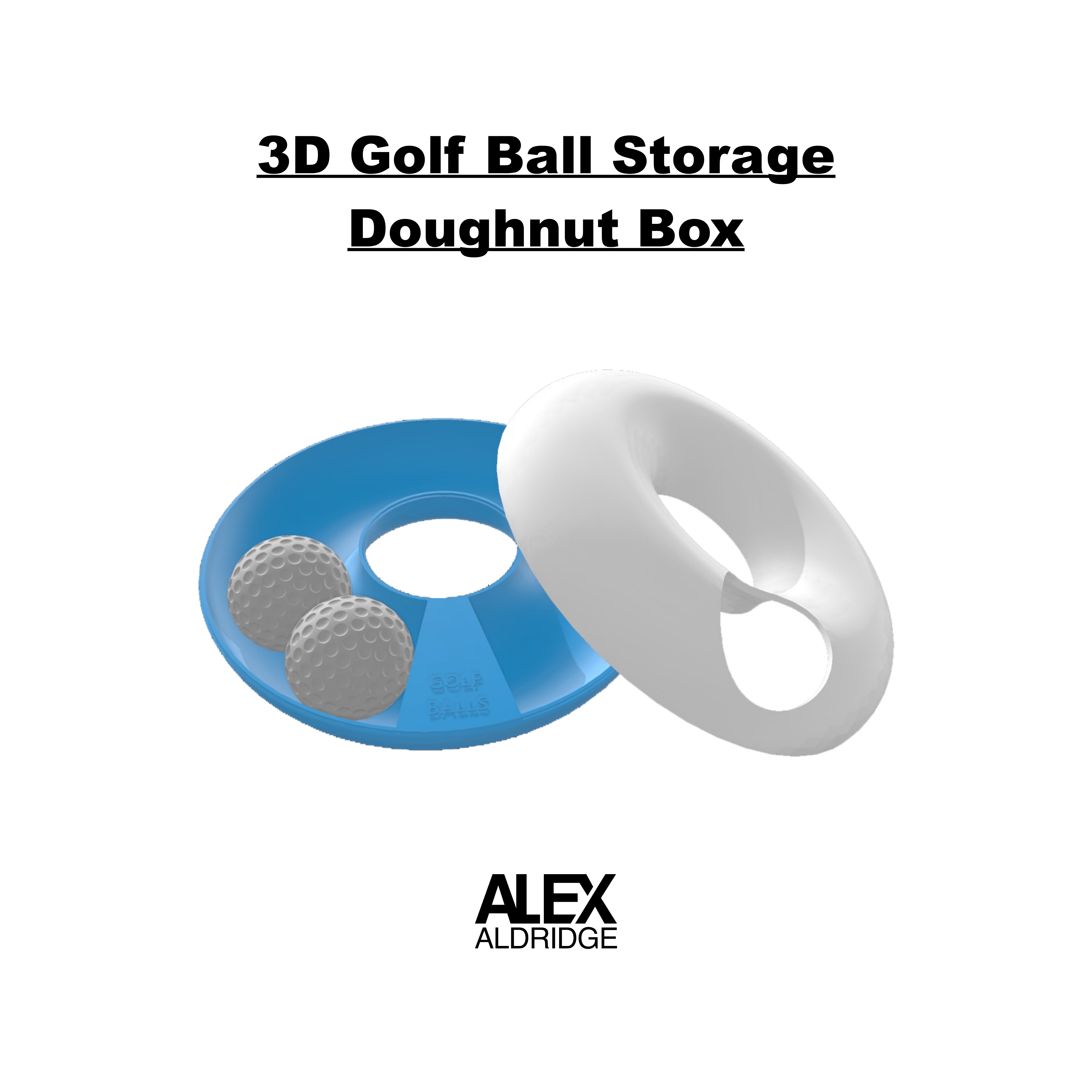 🏌️ 3D Golf Ball Doughnut Storage Holder Box・Free STL File for ・Cults