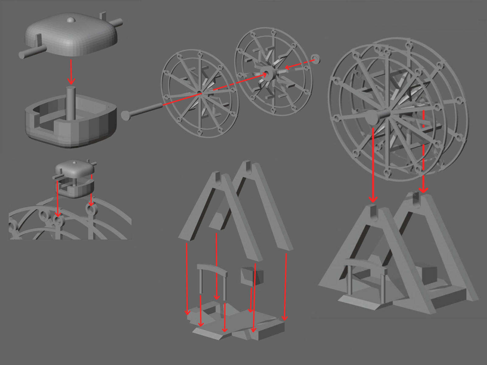 🎡 Ferris wheel・ STL File for ・Cults