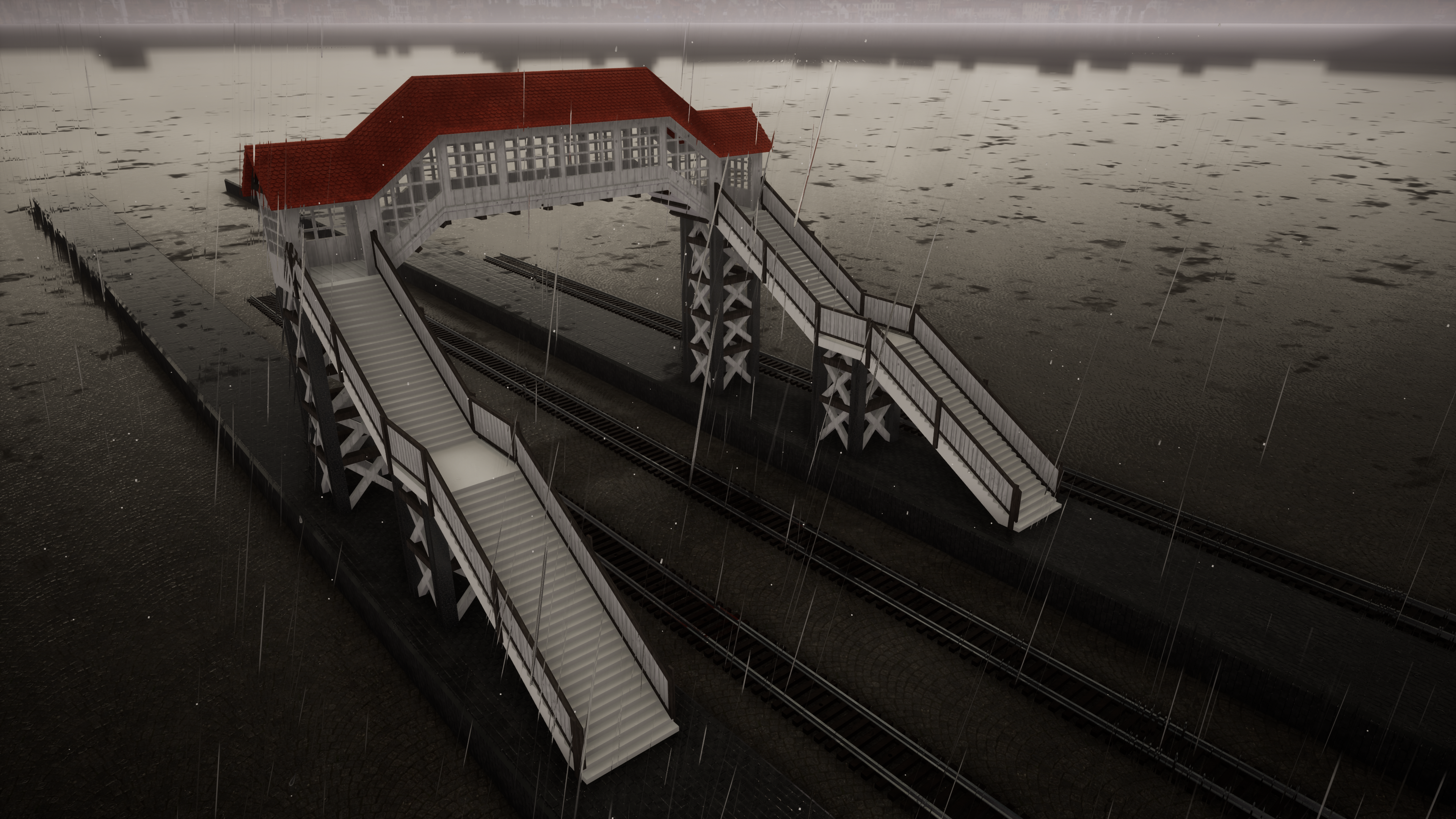 🌉 HO Covered Pedestrian Bridge・ 3D File for 3D printing・Cults