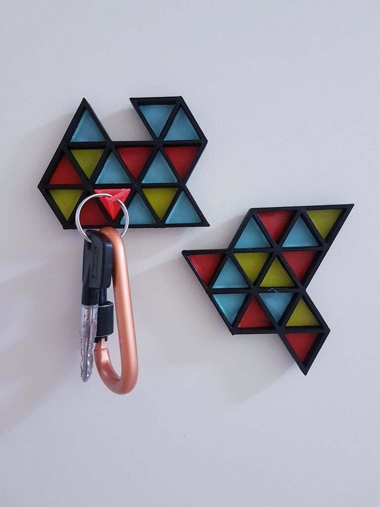🔑 Multi-Color Key Rack (AKA Tetra-key-dron, Mosaic key holder, Tri ...
