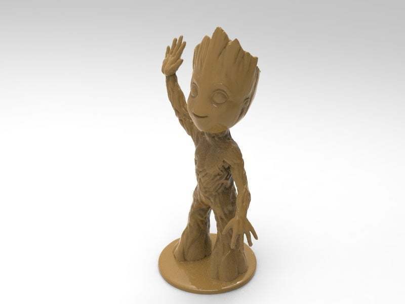 👶 baby groot standing waving w stand・Free STL File for ・Cults