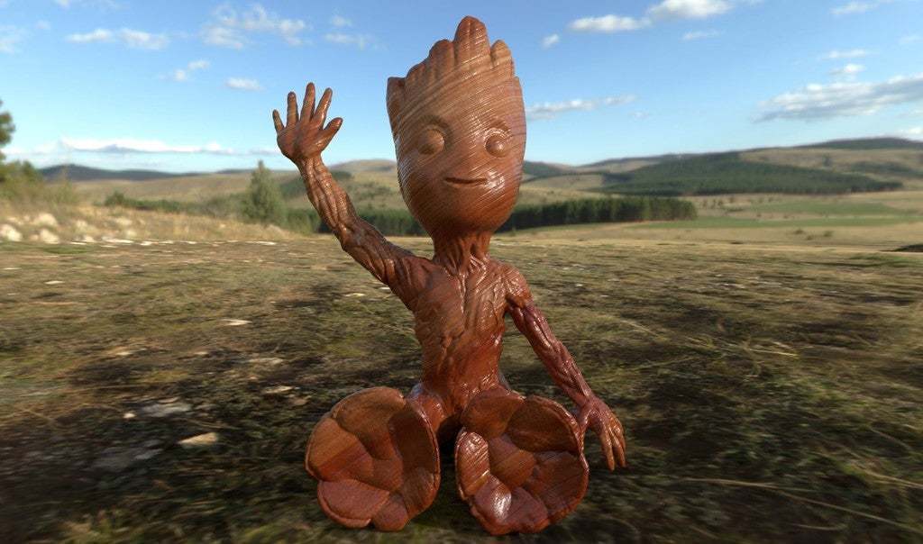 Free STL file baby groot sitting waving 👶 ・3D print object to download ...