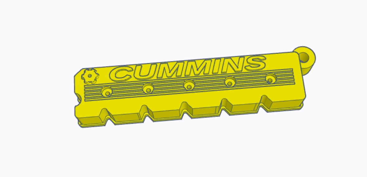 🗝️ Cummins Keychain・ STL File for ・Cults