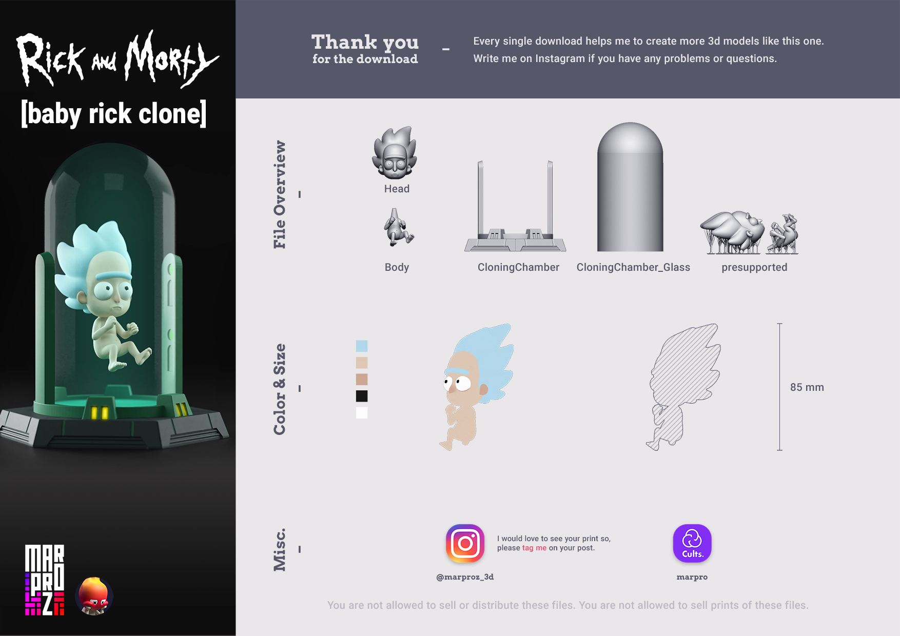 Файл 3D Rick and Morty - Baby Clone Rick 👶 ・Дизайн 3D принтера для ...