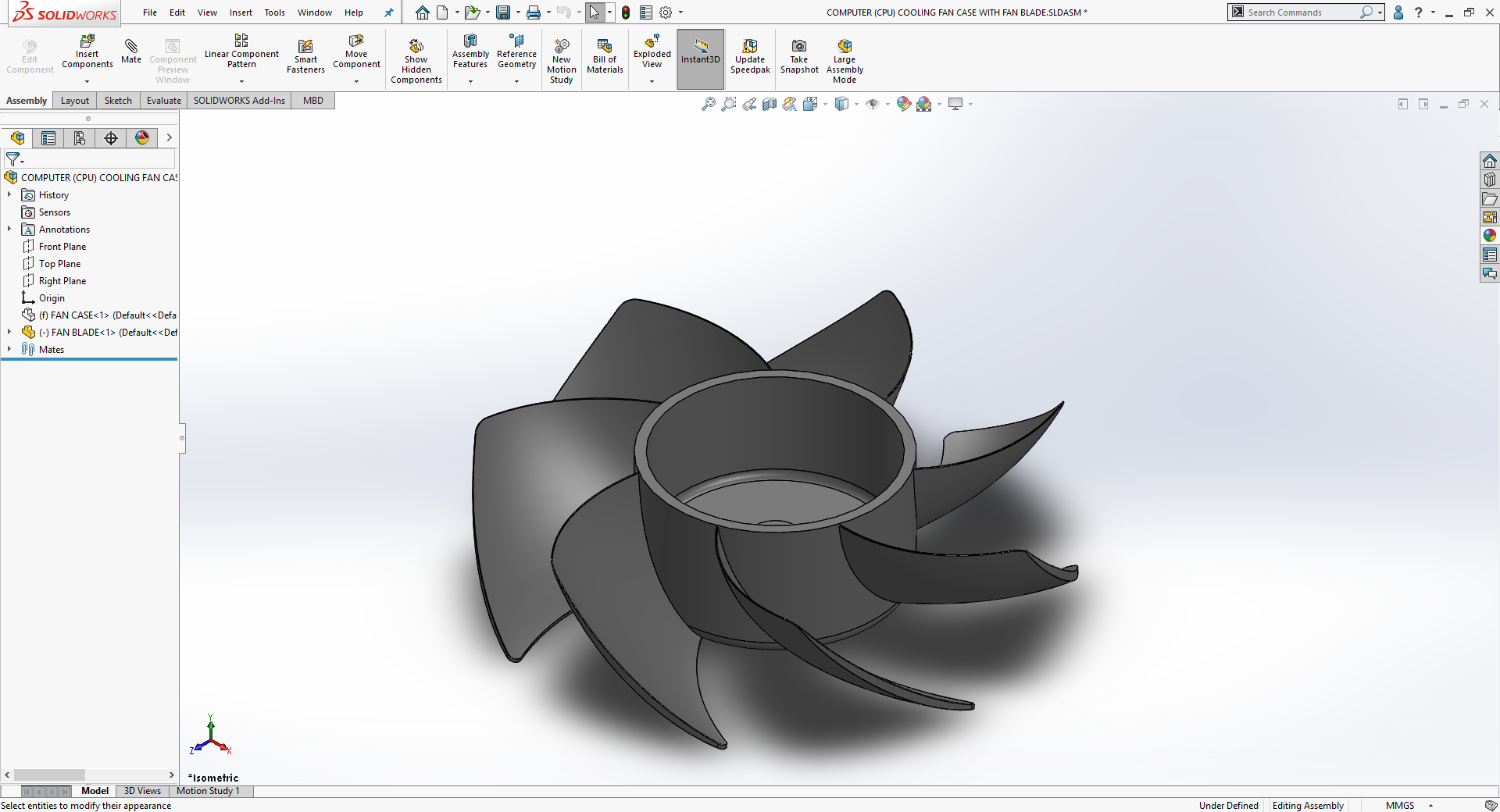 STL file Computer Cooling Fan Case with Fan Blade 🖥️ (3MF and STEP)・3D ...