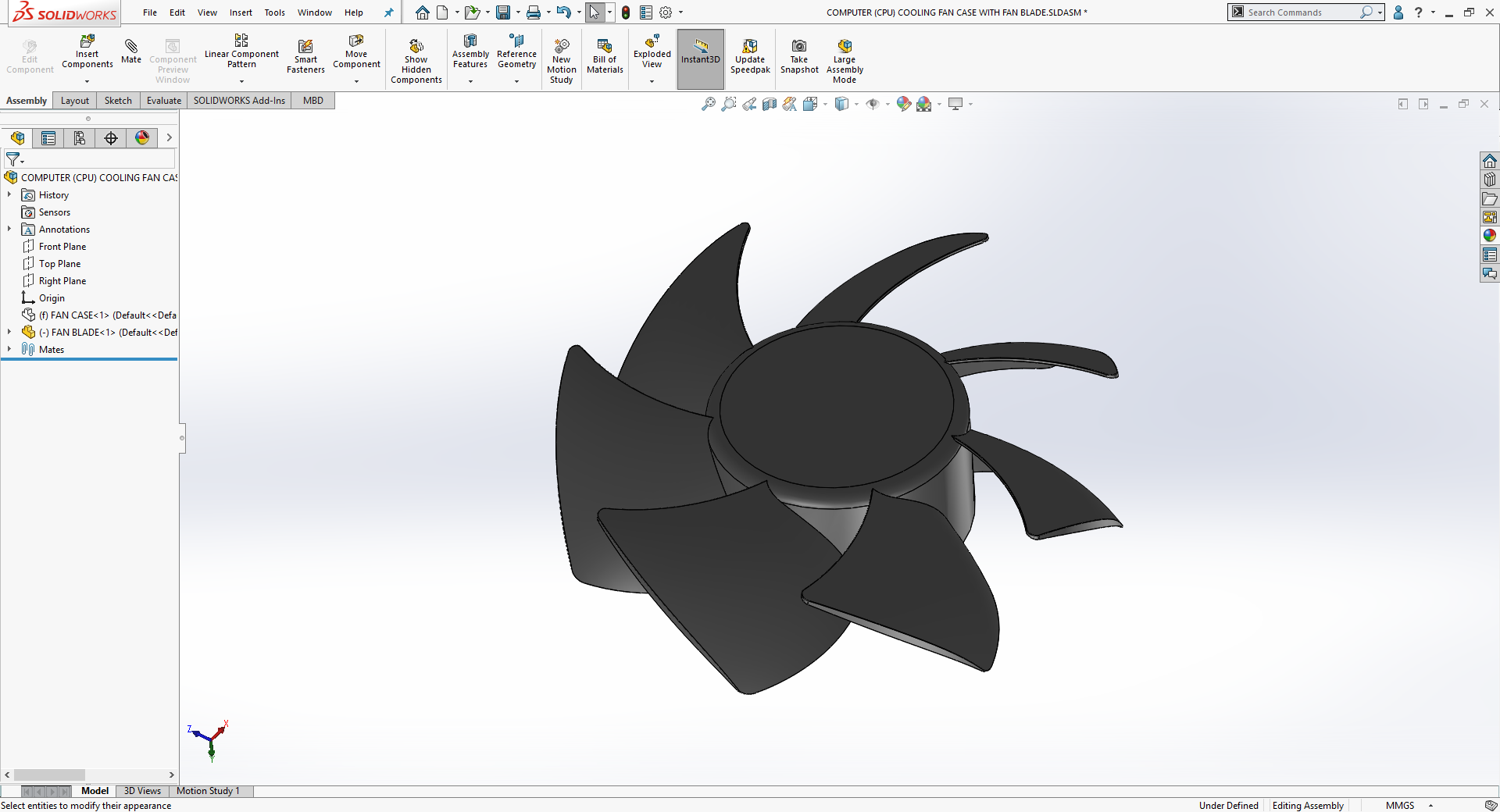 STL file Computer Cooling Fan Case with Fan Blade 🖥️ (3MF and STEP)・3D ...